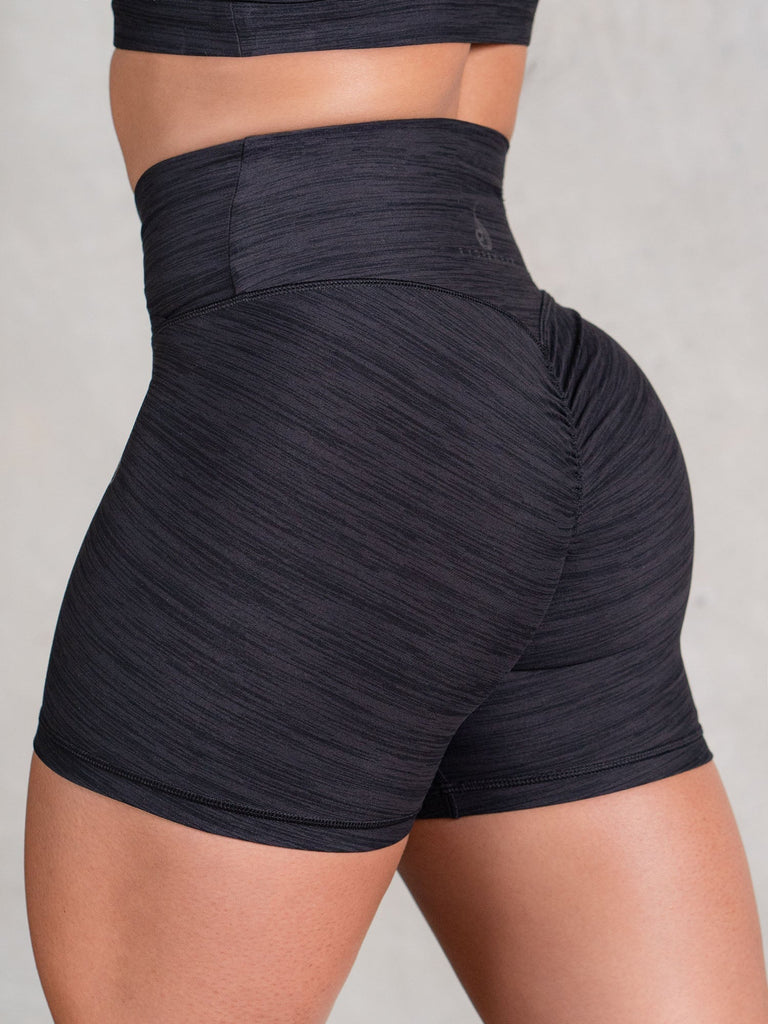 Icon Cross Over Scrunch Shorts - Black Marl - Ryderwear
