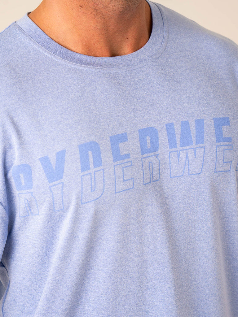 Soft Tech Oversized T-Shirt - Blue Marl - Ryderwear