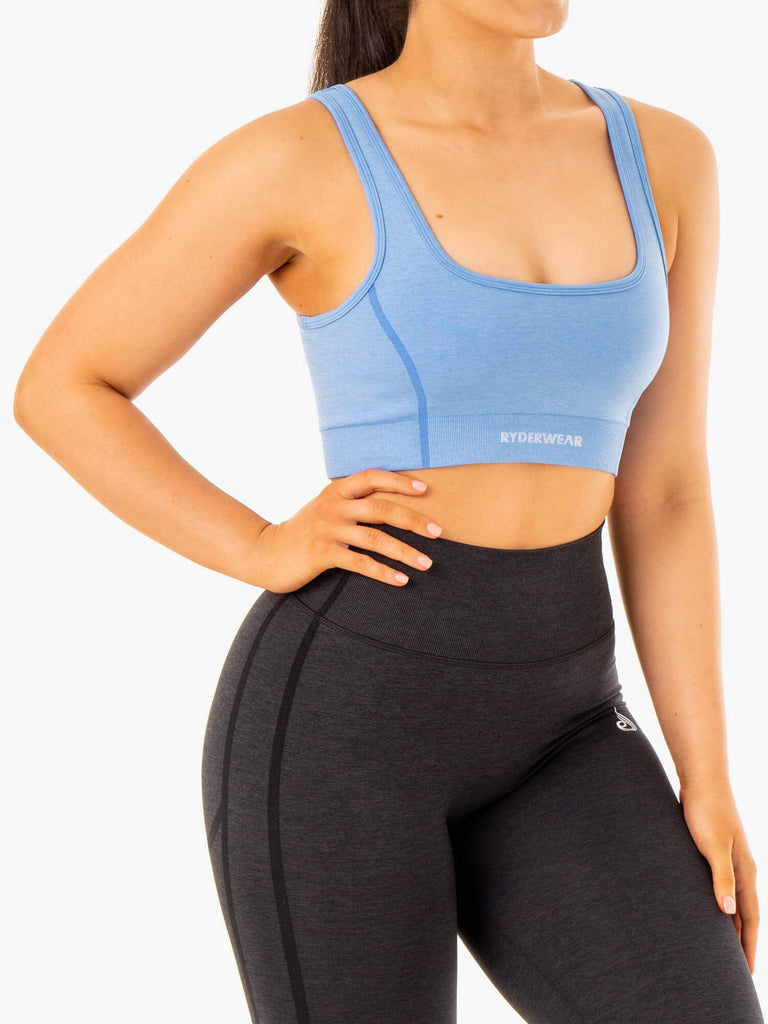 Enhance Seamless Sports Bra - Blue - Ryderwear