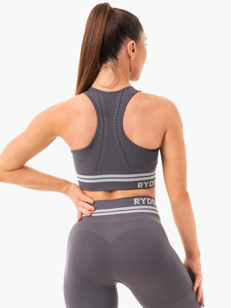 Freestyle Seamless Longline Sports Bra - Charcoal - Ryderwear