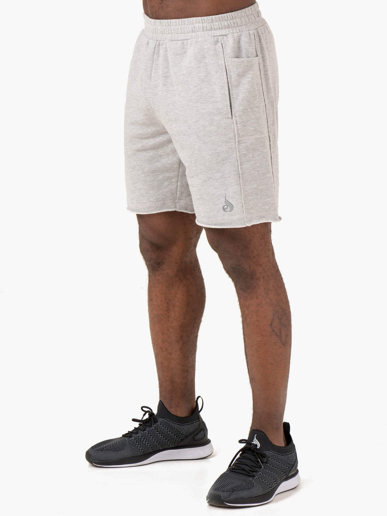 Pursuit Track Shorts - Light Grey Marl - Ryderwear